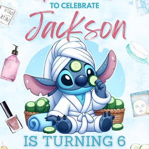 Personalized Stitch Spa Party Invitation: Editable Birthday Invite (PDF ...