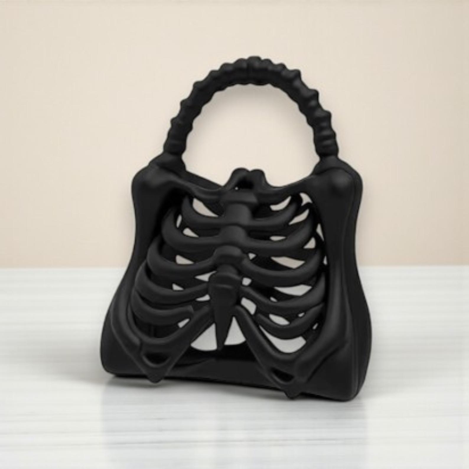 Gothic Skeleton Purse, 3D Printed Skeleton Halloween Bag, Gift for Her ...