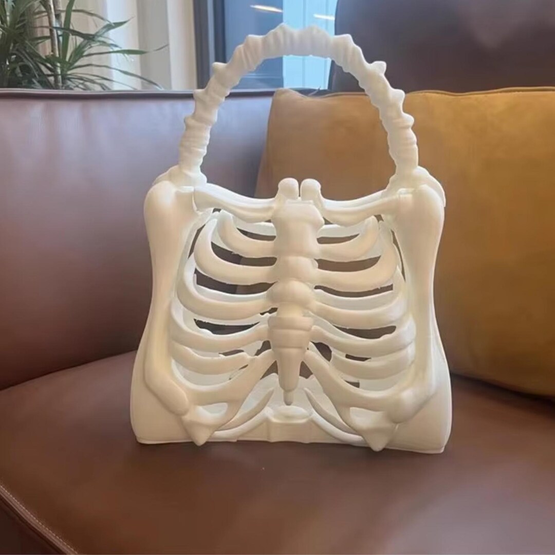 Gothic Skeleton Purse, 3D Printed Skeleton Halloween Bag, Gift for Her ...