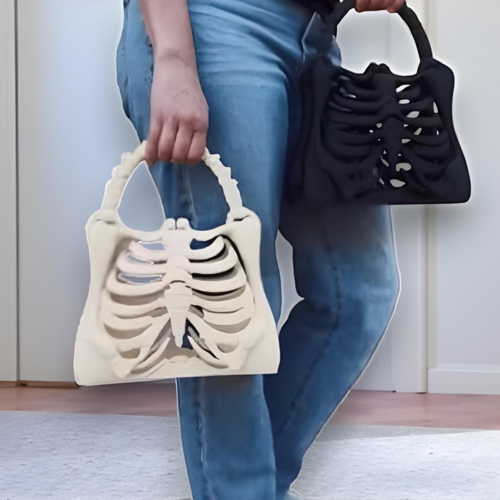 Gothic Skeleton Purse, 3D Printed Skeleton Halloween Bag, Gift for Her ...
