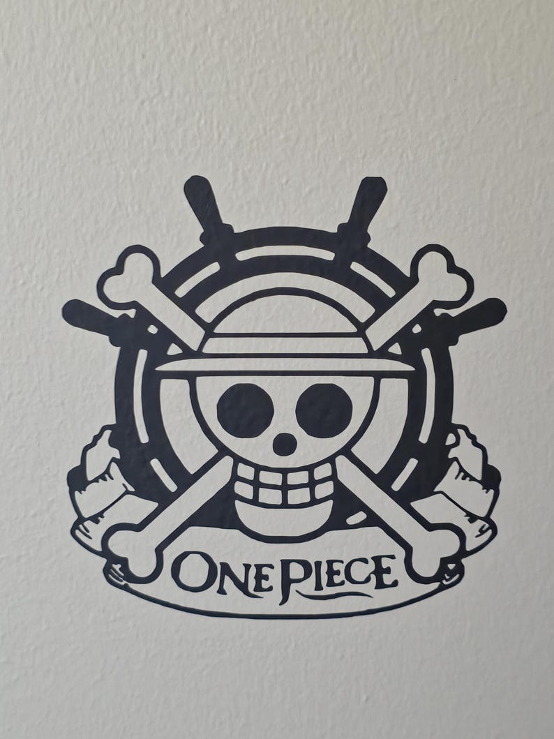 One Piece Jolly Roger Decal, Wall Decal, Car Decal, Etc, Permanent or ...