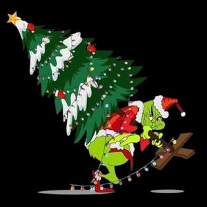 Grinch Christmas Tree PNG | Funny Green Guy Holiday Clipart | Christmas ...