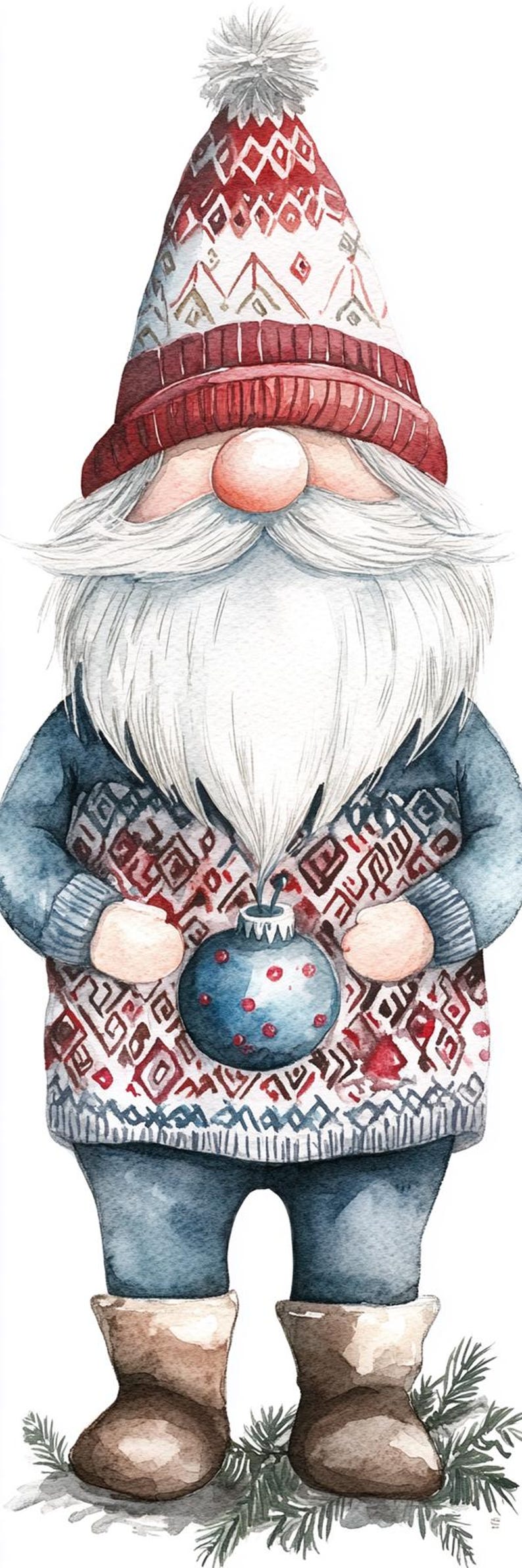 Christmas Gnomes Printable Bookmarks PNG | Cute Holiday Gnome Bookmarks ...