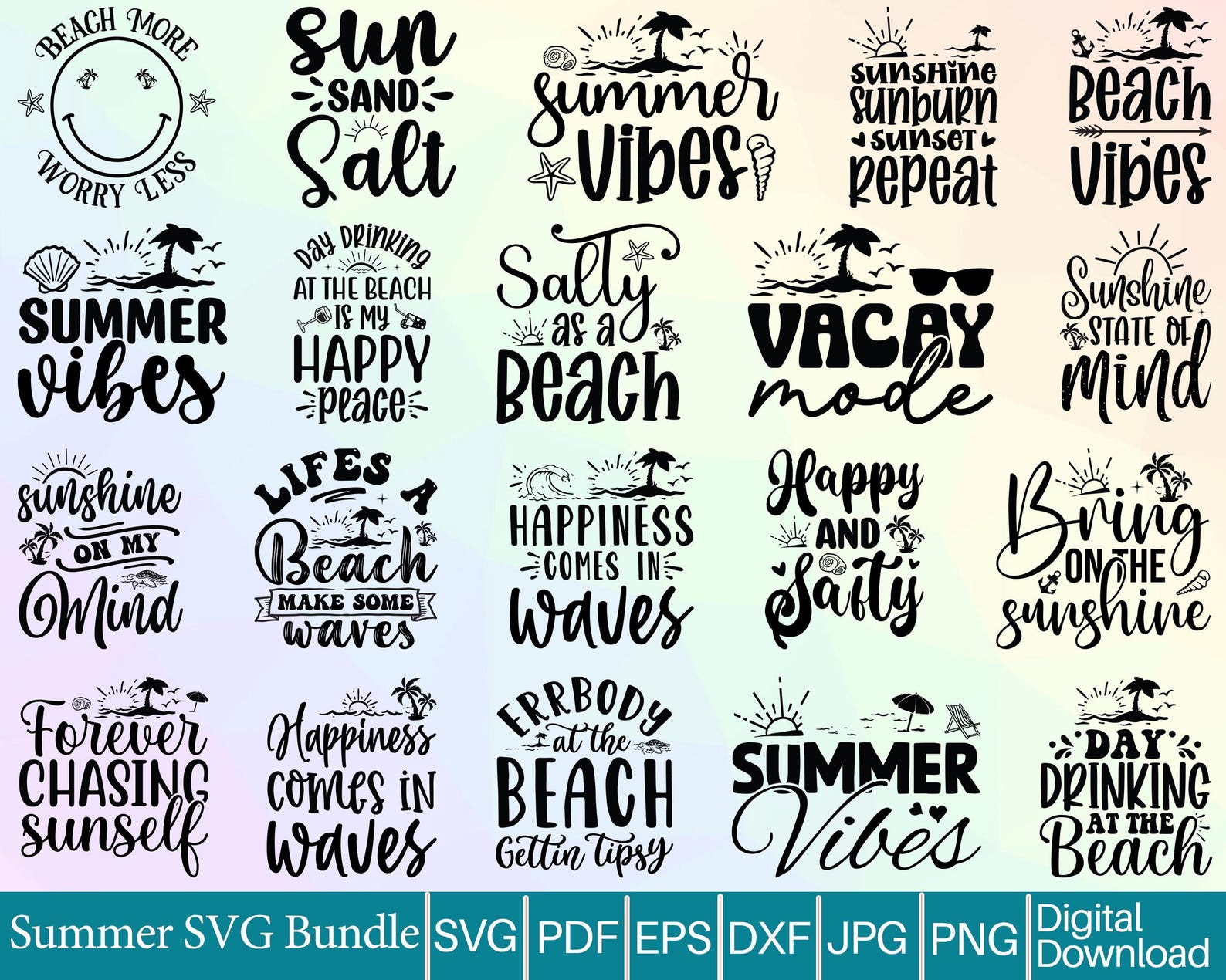 Summer Svg Design Bundle,summer SVG Bundle,beach Ocean Coastal Cut ...