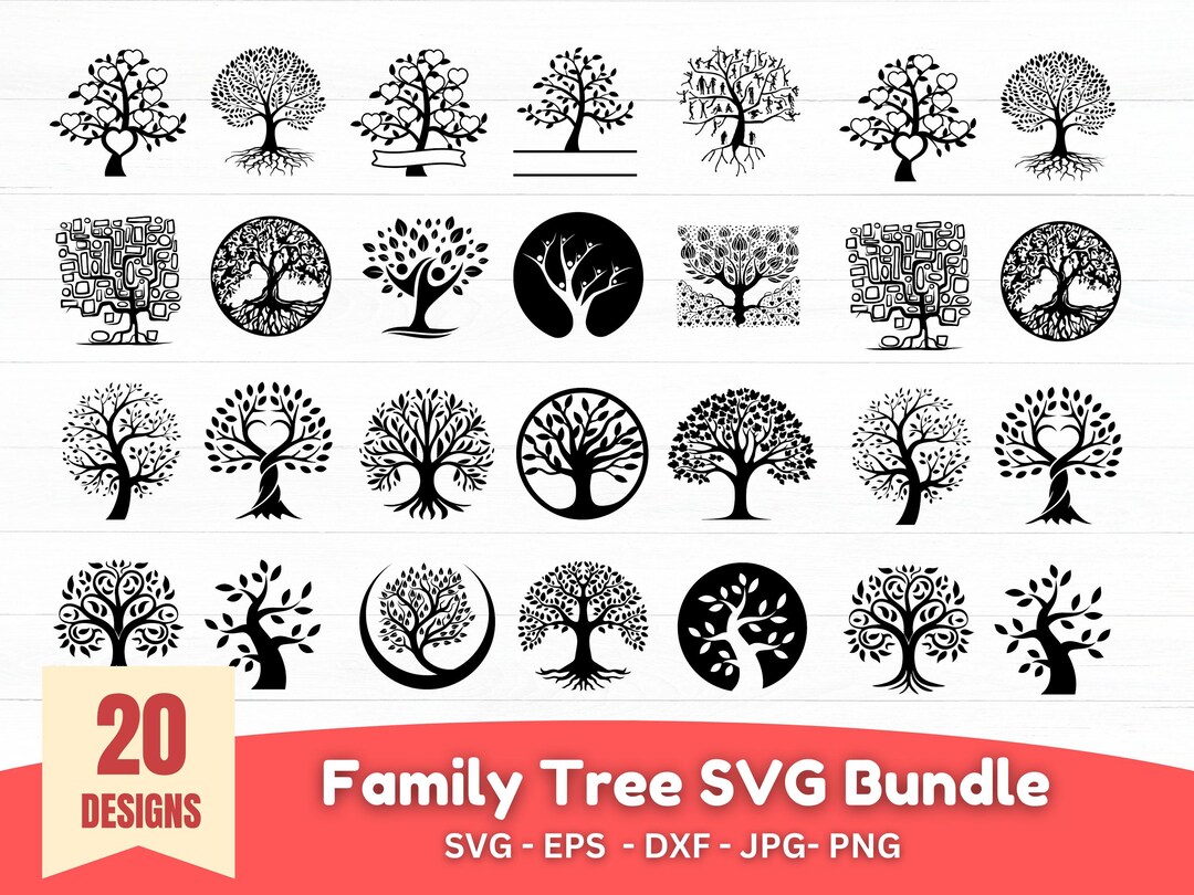 Family Tree SVG Bundle | Ancestry Tree Clipart | Genealogy Lineage ...