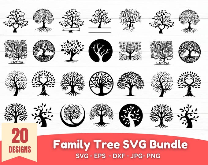 Family Tree With Placeholders PNG Clipart Bundle - 40 High Quality PNG ...