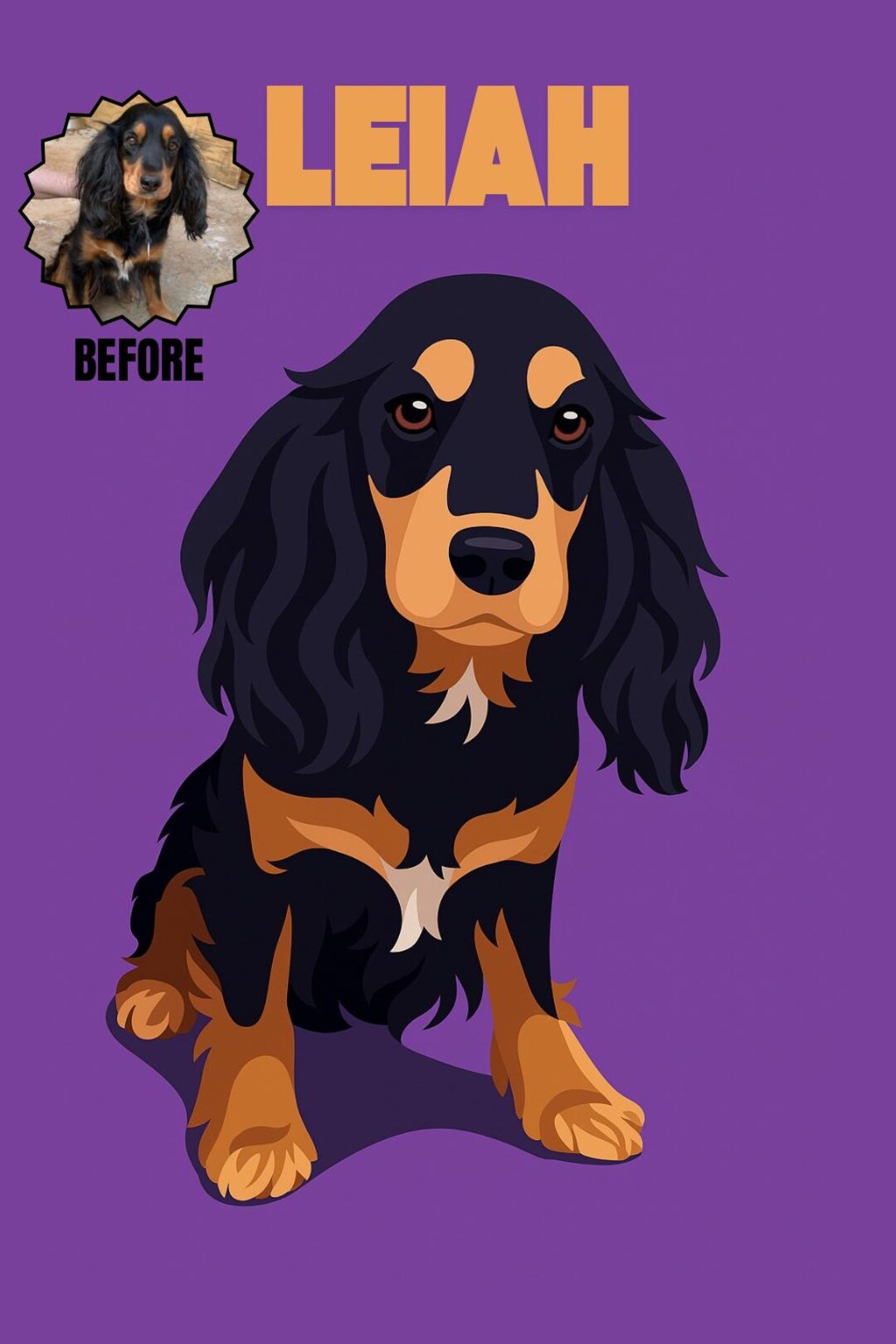 Custom Vector Pet Portrait, Personalized Pet Painting, Pet Digital ...
