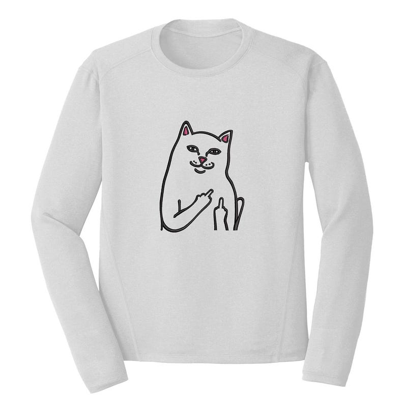 Meme Cat Finger Embroidery Design | Cat Embroidery Design | Meme ...