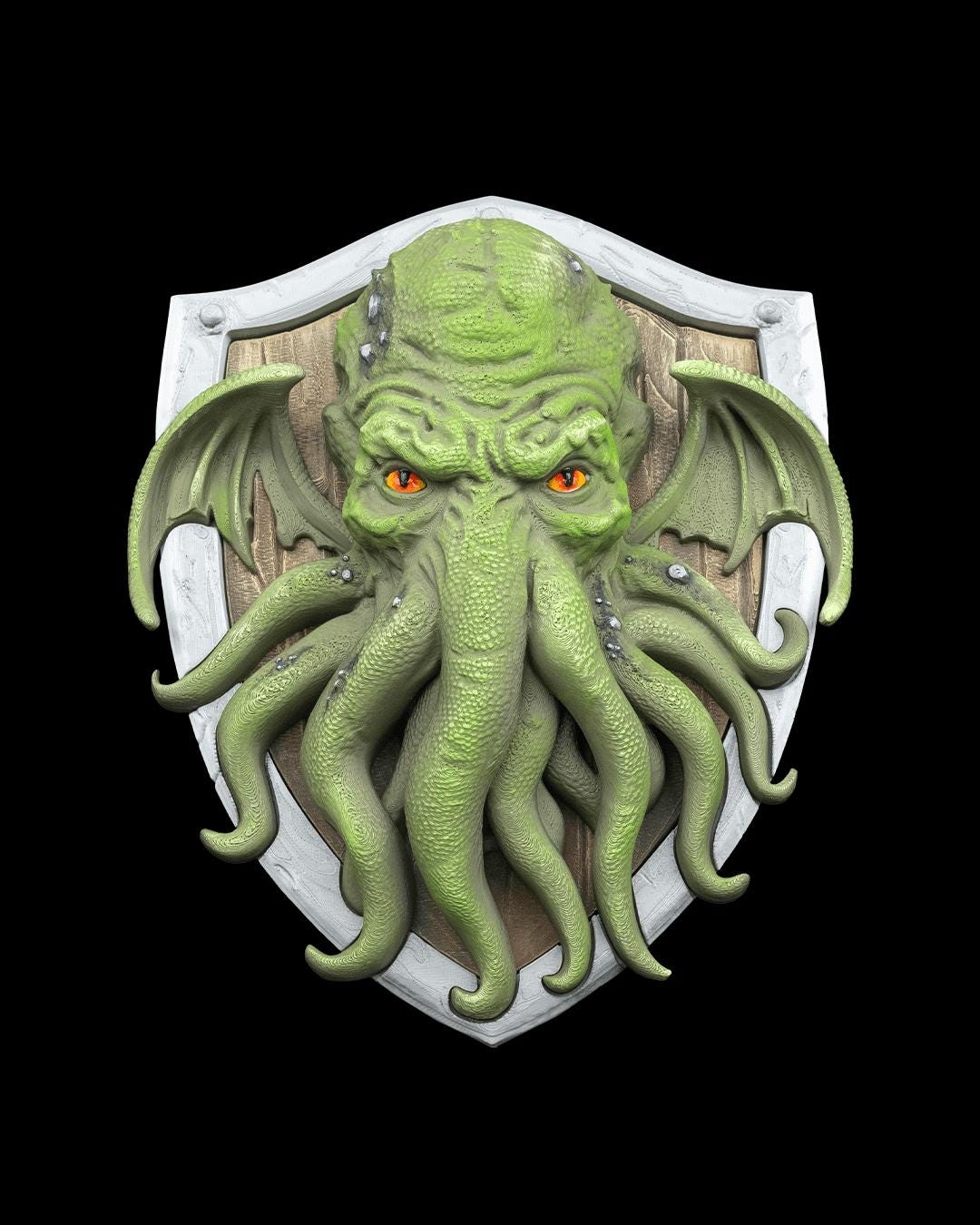 3D Printed Cthulhu Wall Decor: Hand-painted Gothic Sea Monster - Etsy