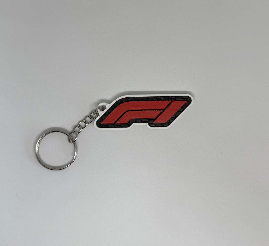 F1 Logo Keyring - Red and Black F1 Symbol on Silver Keychain - Etsy