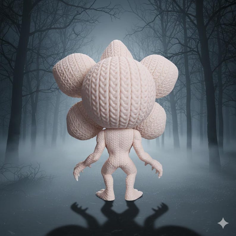 3D Printed Upside Down Monster Figurine | Knitted-style Cute Creature ...