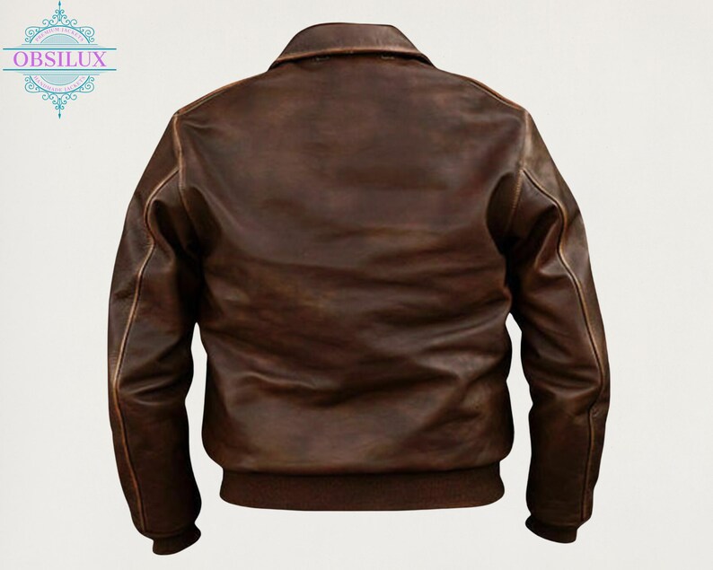 Premium A2 Aviator Bomber Jacket – Distressed Brown Leather Air Force ...