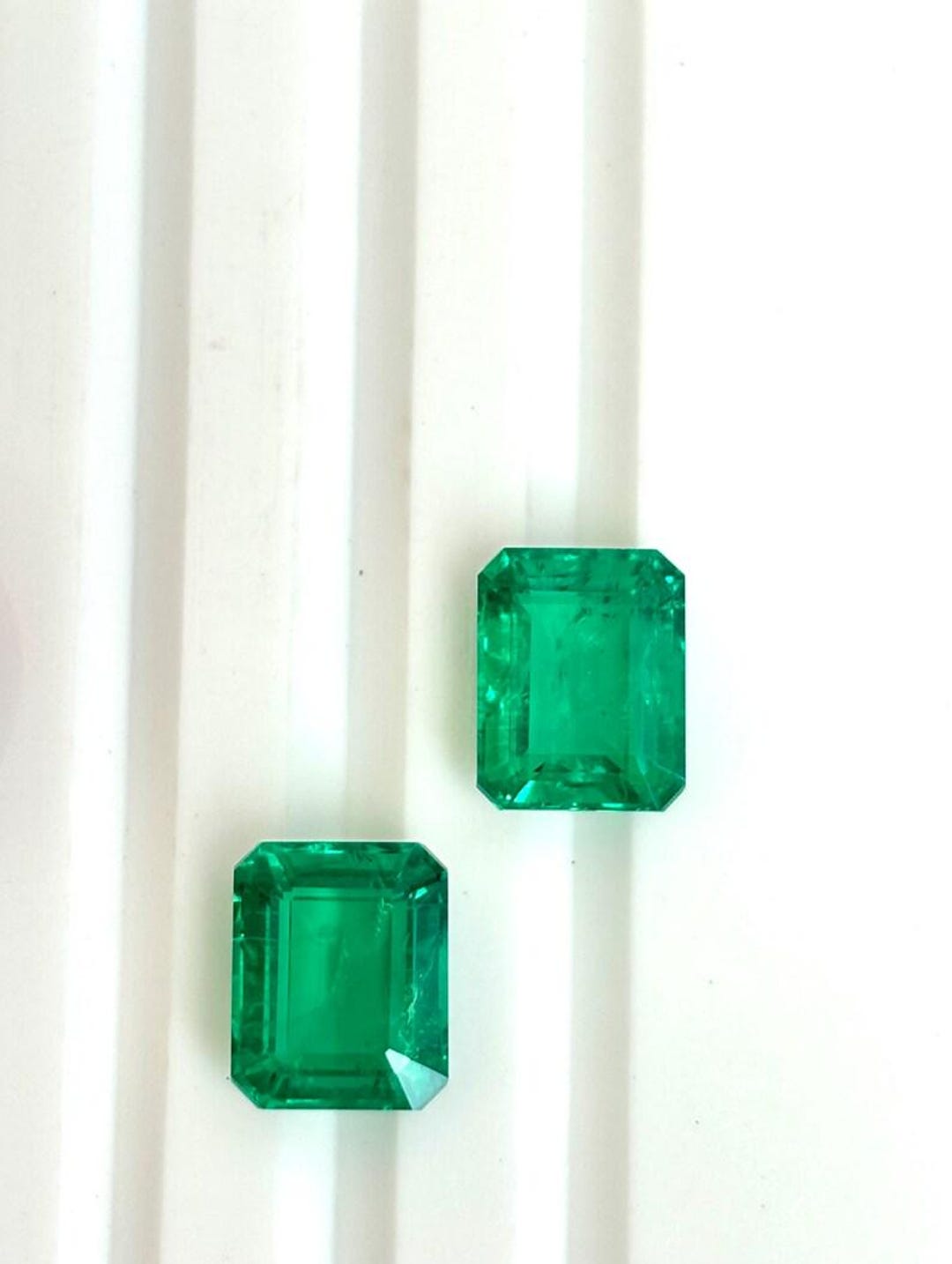 Lab Grown Colombian Emerald Cut Pair Size 8x10mm ,certified Loose ...