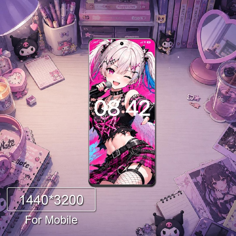 K-pop Anime Girl Wallpaper, Angel Wings Singer Bundle for Mobile TV ...