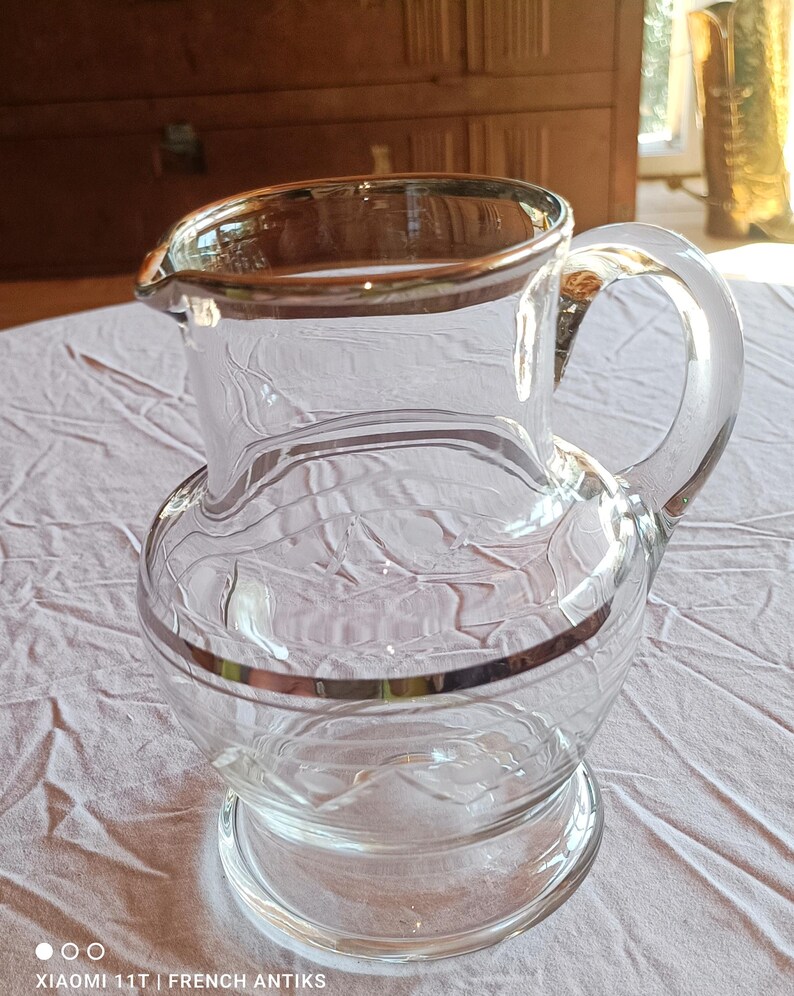 Etched Glass Water Carafe: French Vintage Barware, 1930s Décor - Etsy