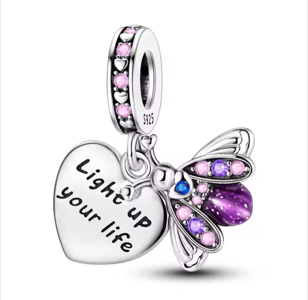 Firefly Charm Glow in the Dark, Luminous Charm, 925 Sterling Silver ...