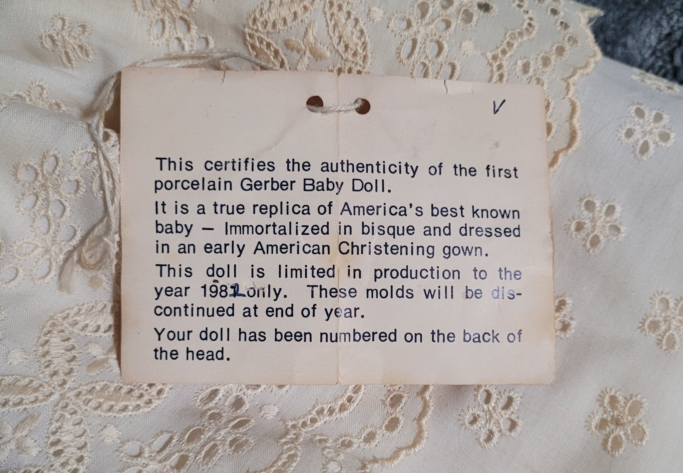Vintage 1981 Porcelain Gerber Baby Doll W/christening Gown Limited ...