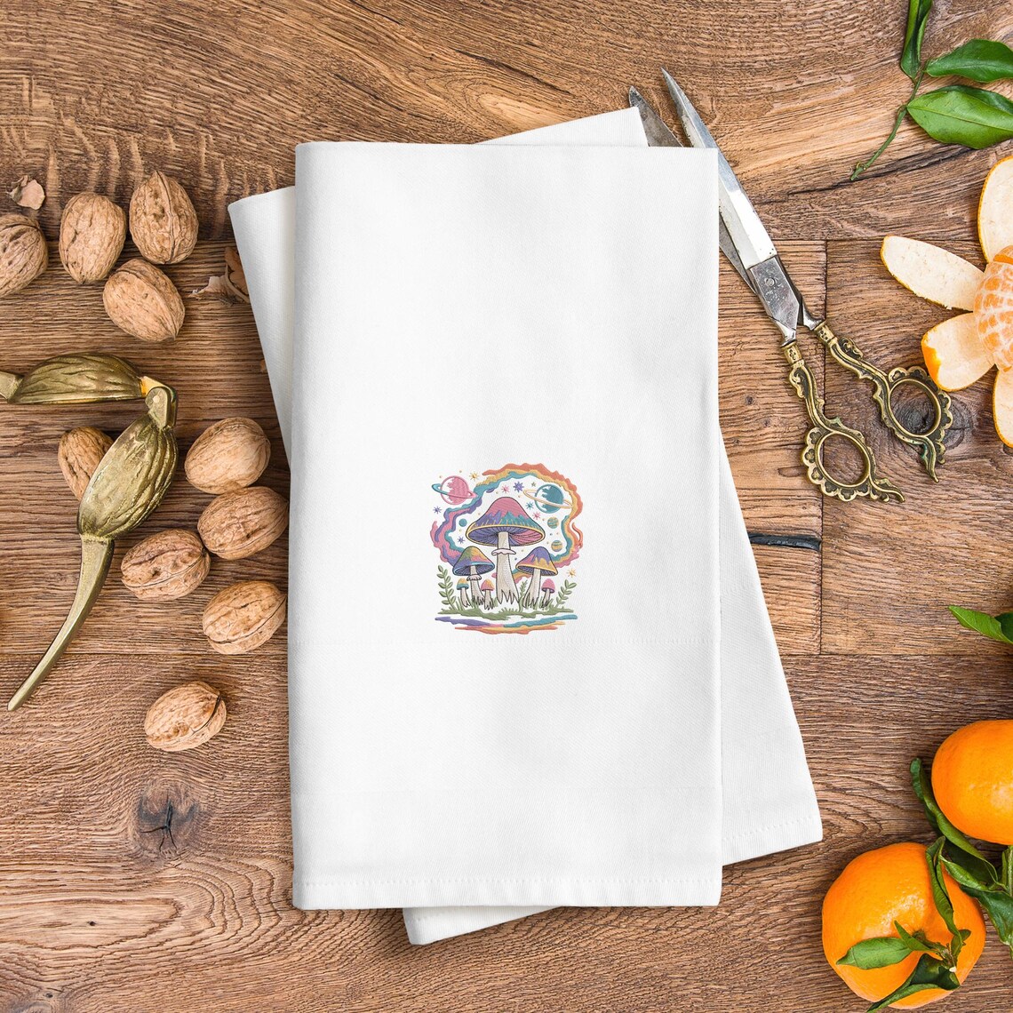 Magic Mushroom Embroidery Design, Psychedelic Forest Vintage Stitch Art ...