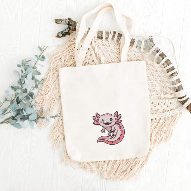 Baby Axolotl Embroidery Design, Pink Kawaii Water Salamander Embroidery ...