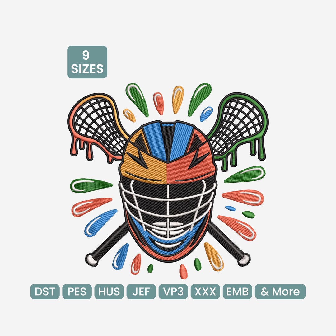 Lacrosse Ice Cream Helmet Embroidery Design – Sports Drip Summer ...
