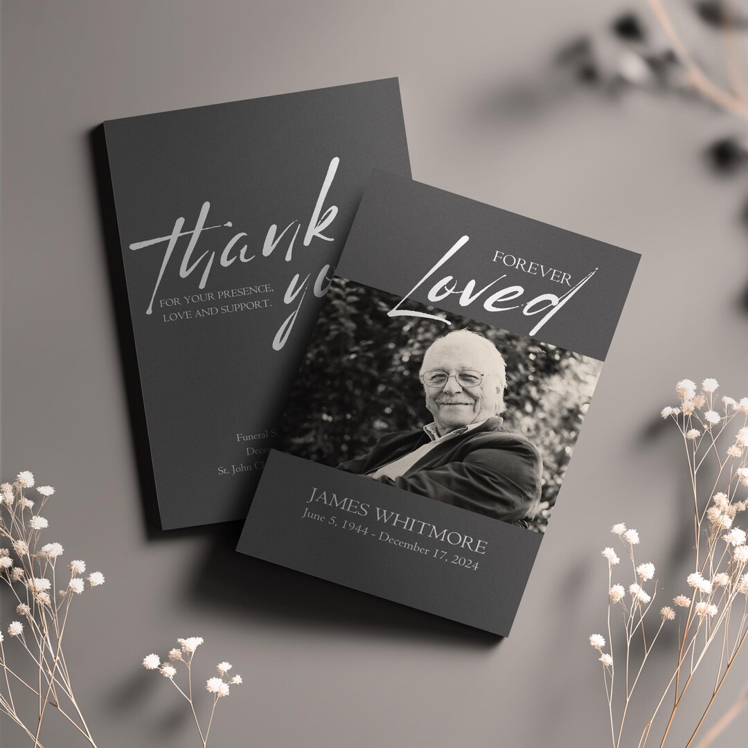 Minimalist Funeral Program Template: Editable Canva Celebration of Life ...