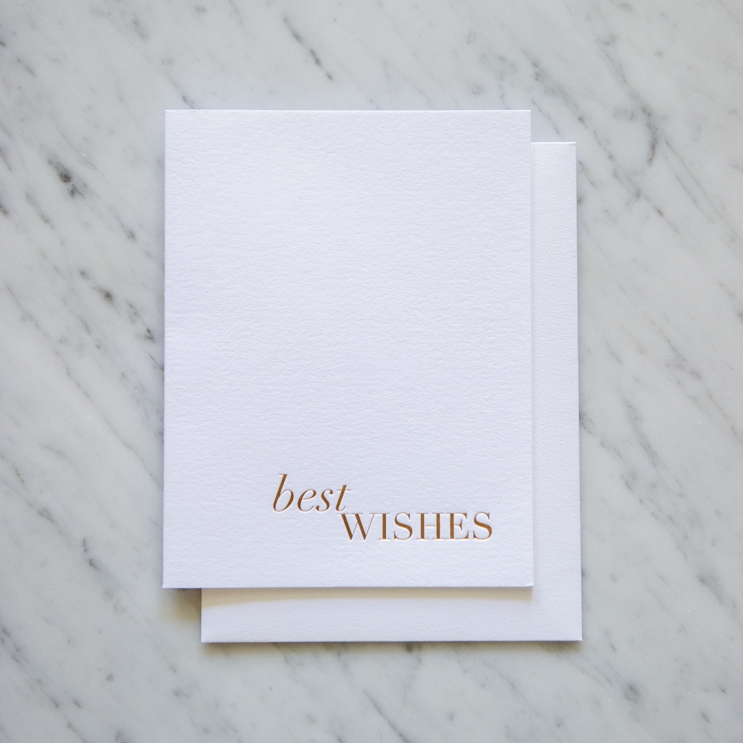 Simple Sentiments Best Wishes Box Set of 6 Gold Foil Card Good Luck - Etsy