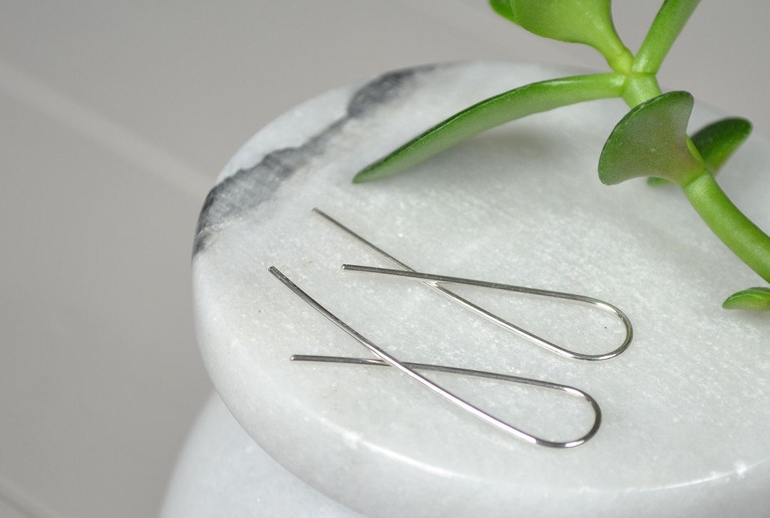Sterling Silver Earrings, Simple Earring, Threader Earrings, Everyday ...