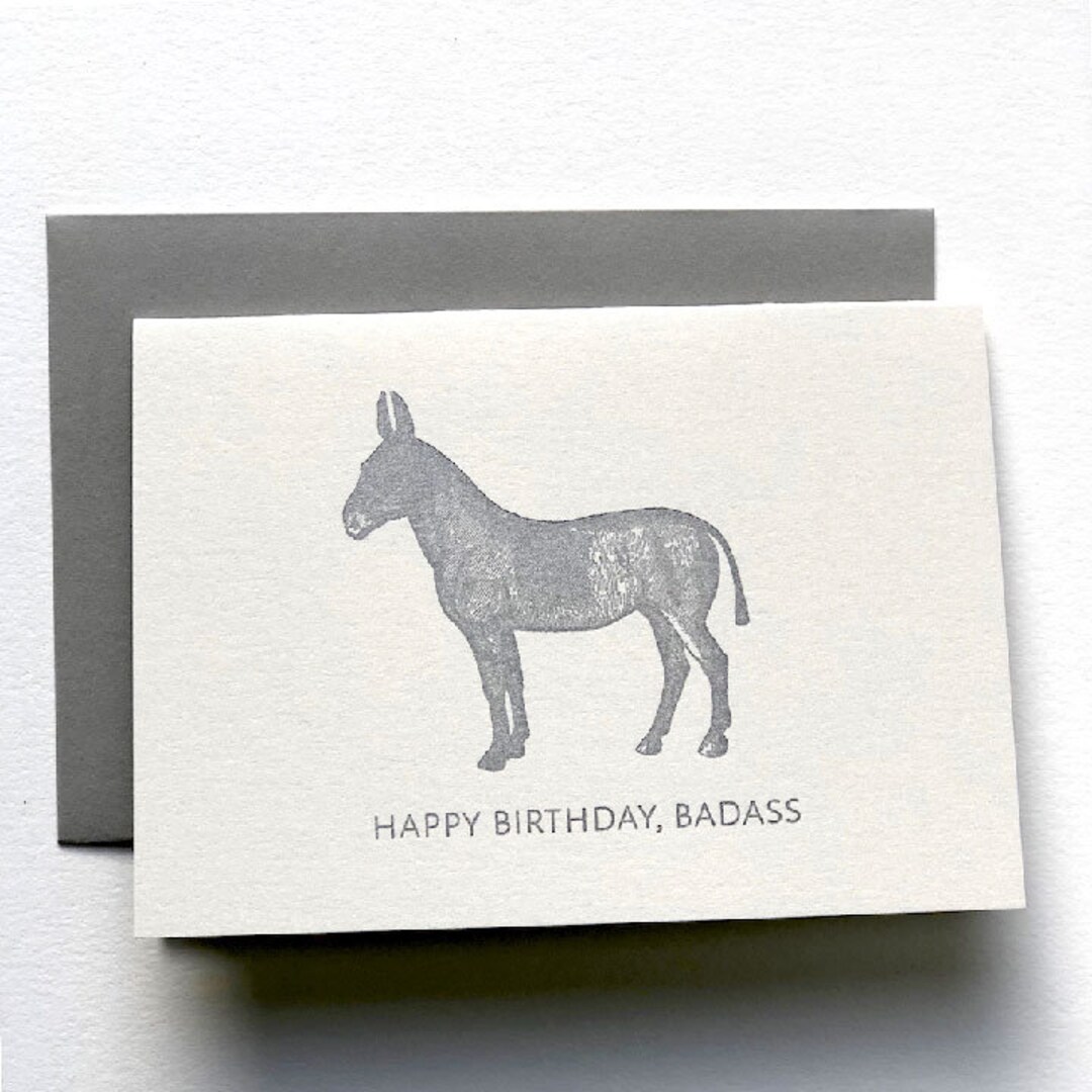 Happy Birthday Badass | Letterpress Birthday Card - Etsy