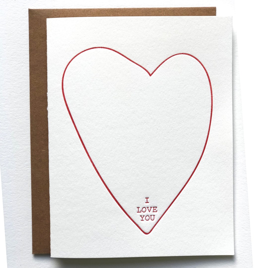 I Love You {from the Bottom of My Heart} | Letterpress Card - Etsy