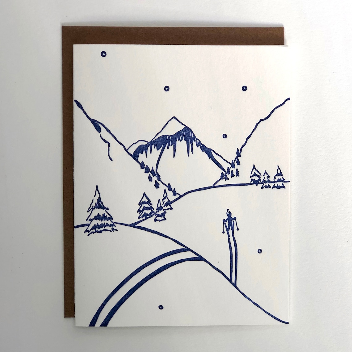 Ski Scene | Letterpress Ski Card - Etsy