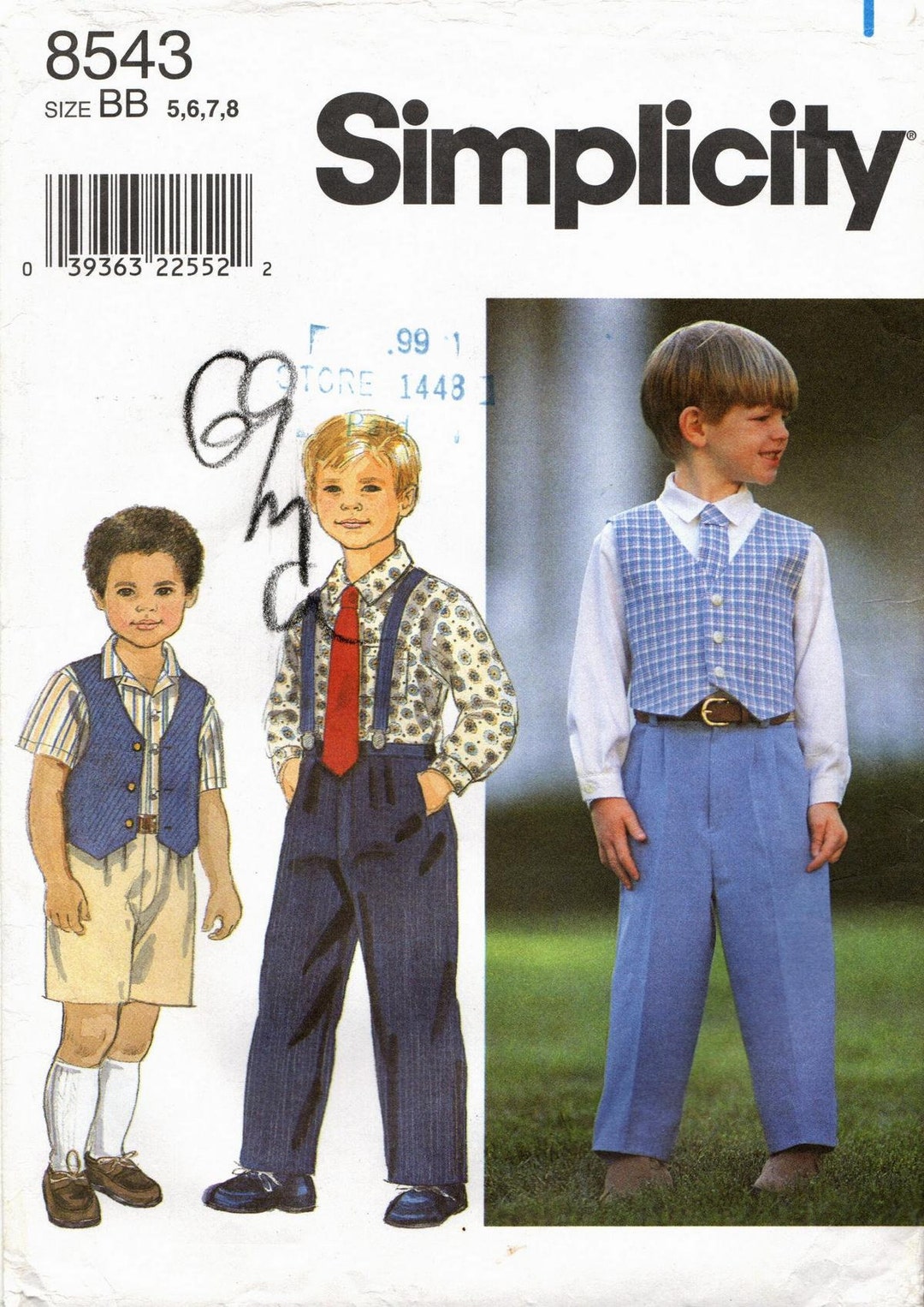 Sz 5 Thru 8 - Simplicity Sewing Pattern 8543 - Boys' Seperates - Shirt ...