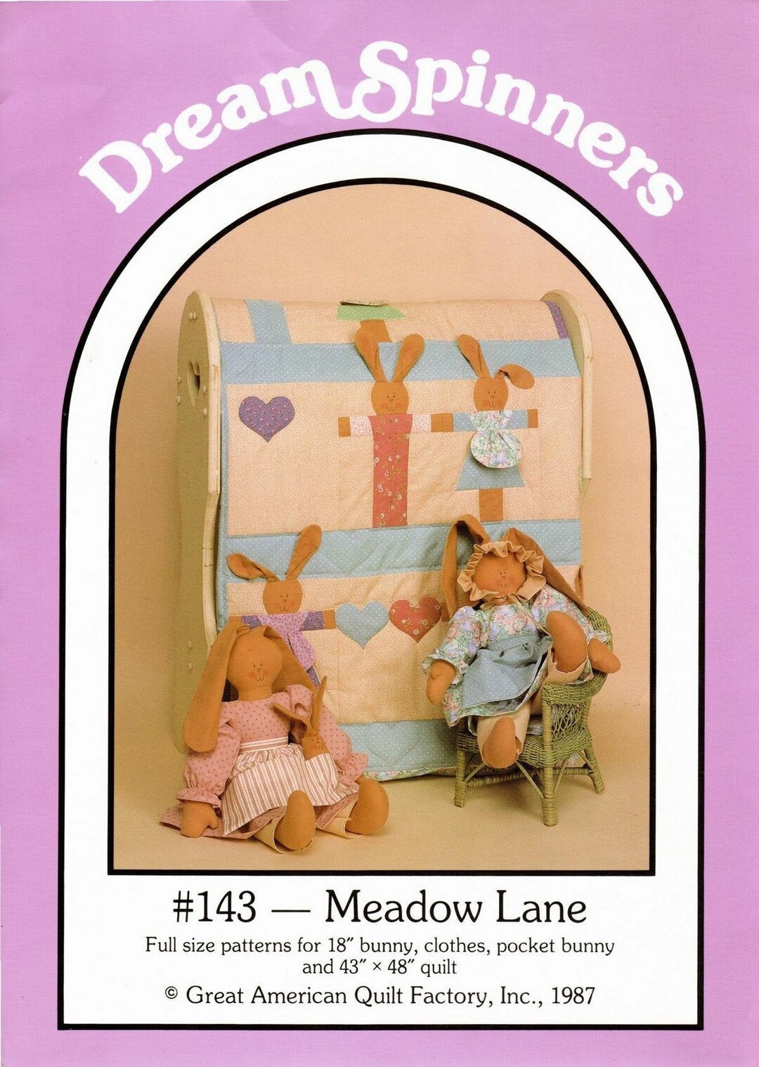 VTG Dream Spinners Craft Sewing Pattern 143 meadow Lane Stuffed 18 ...