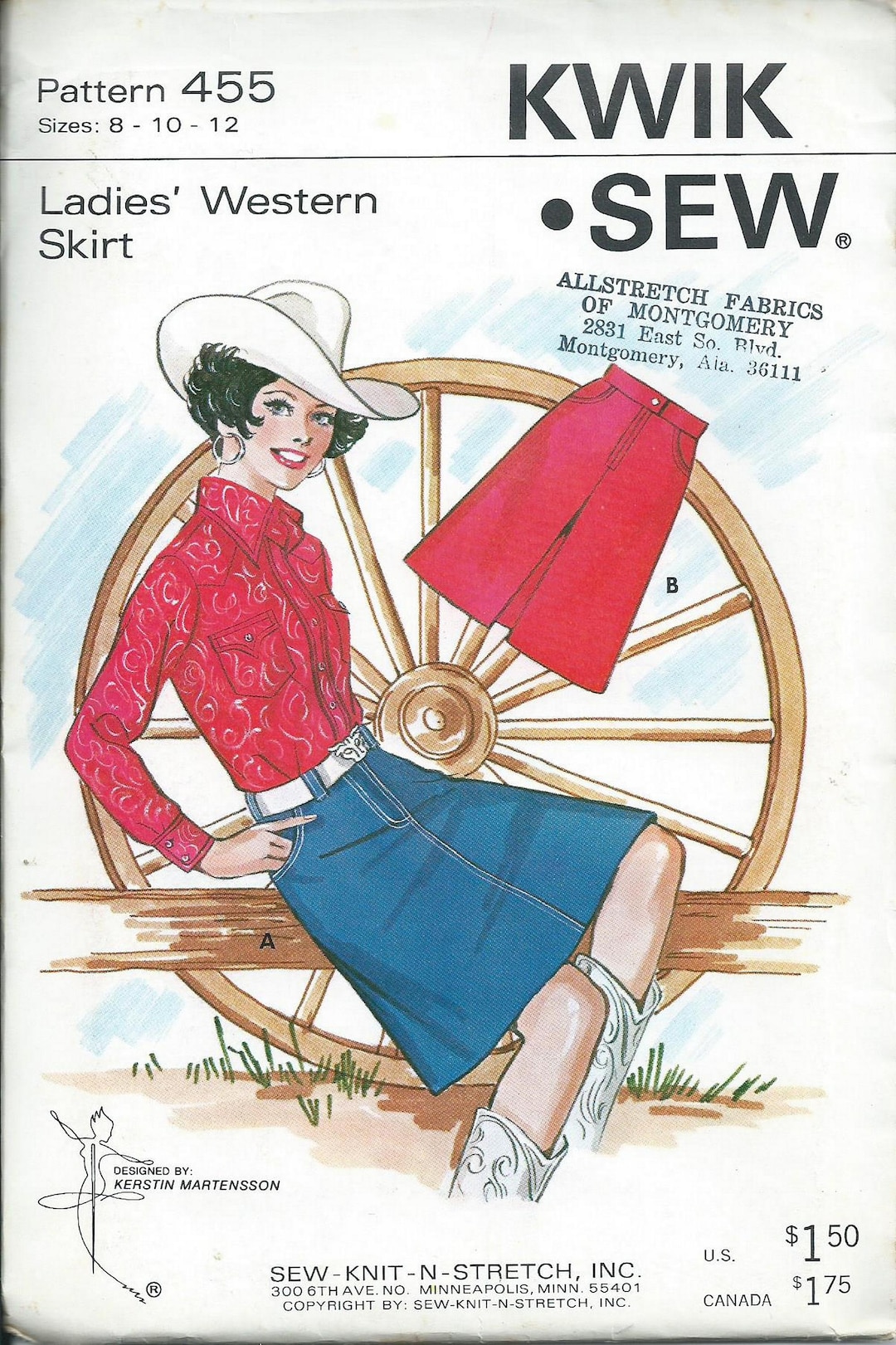 Kwik Sew 455 Sewing Pattern - Size 8 Thru 12 - Ladies' Western Skirt by ...
