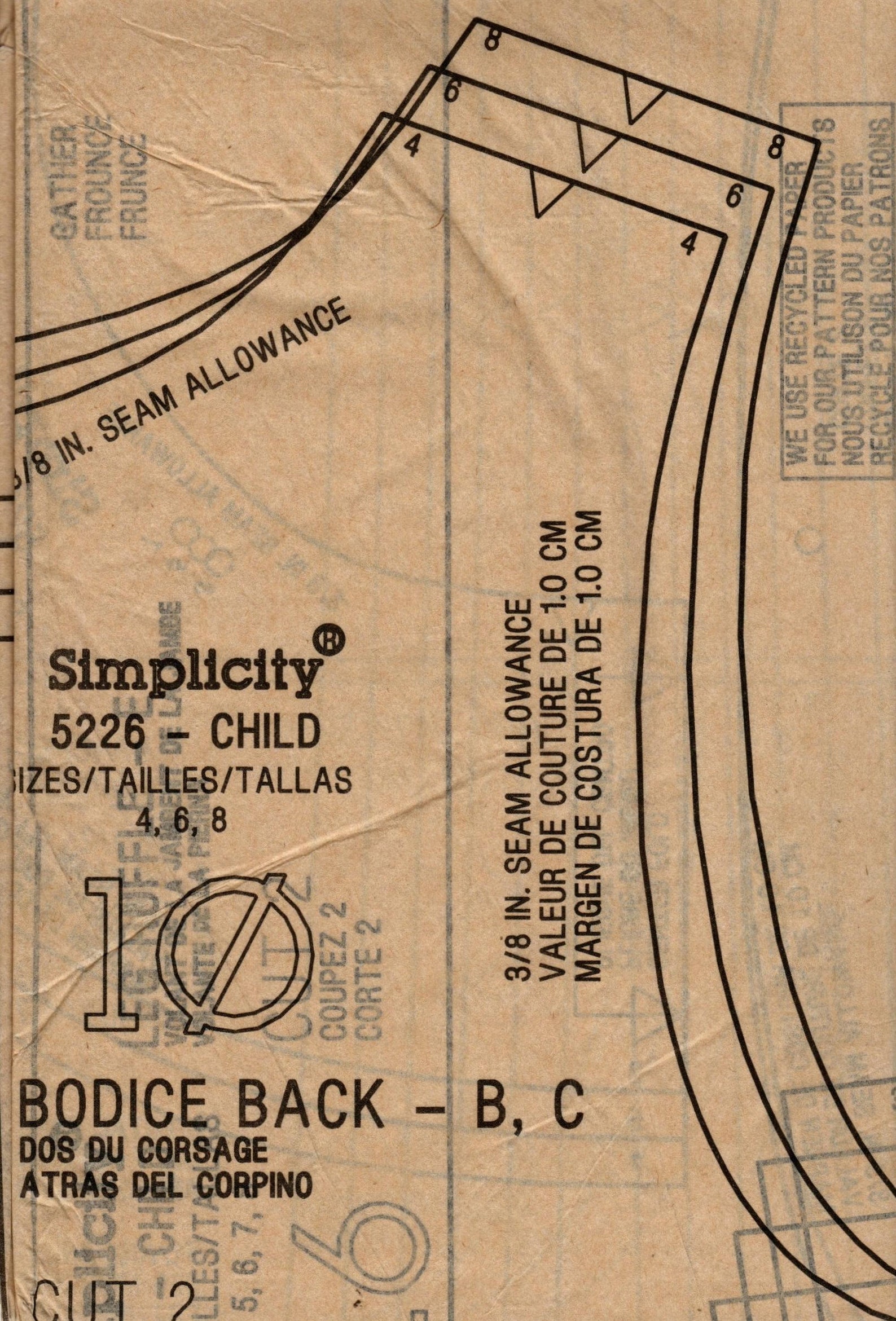 Sz 3 Thru 8 Simplicity Easy-to-sew Pattern 5226 Child's Slip Dress ...