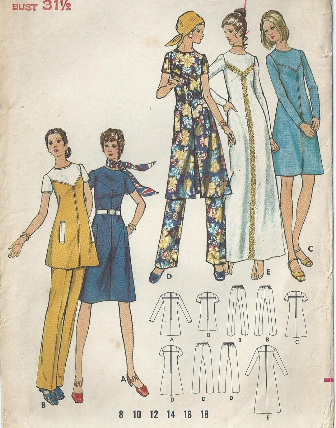 Sz 8 VTG Butterick 6208 Misses' A-line Yoked Dress in - Etsy