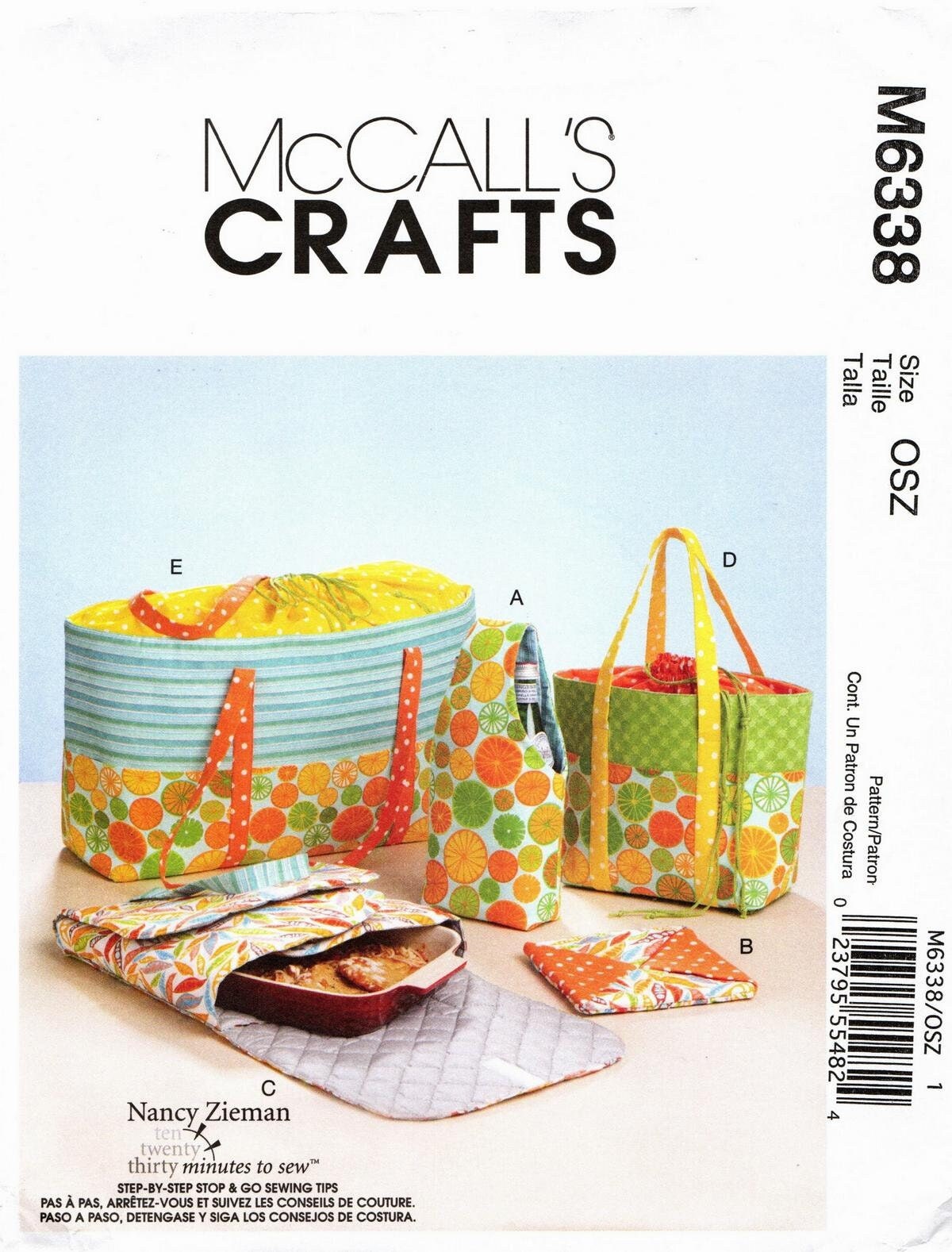 One Sz Mccall's Crafts M6338 Sewing Pattern Carriers - Etsy