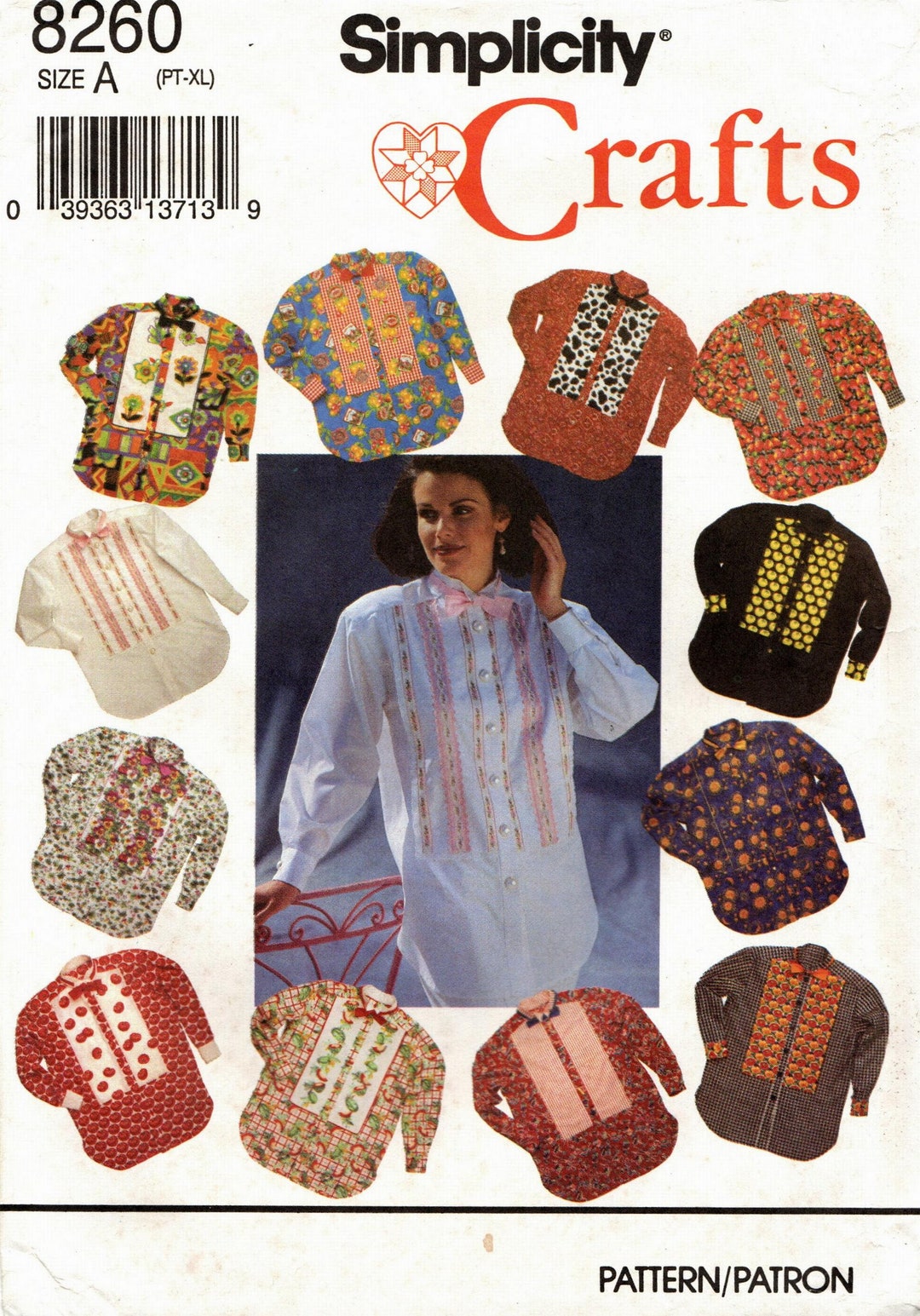 Simplicity 8260 Craft Sewing Pattern - Tuxedo Long Sleeve Shirt and Bow ...