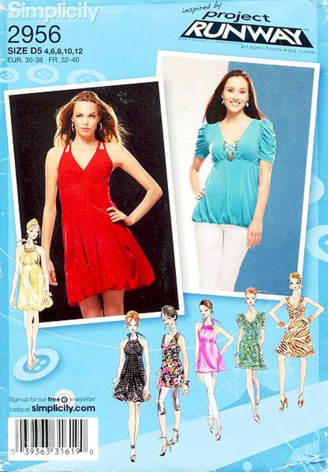Simplicity 2956 Sewing Pattern - Size 4 Thur 12 - Project Runaway ...