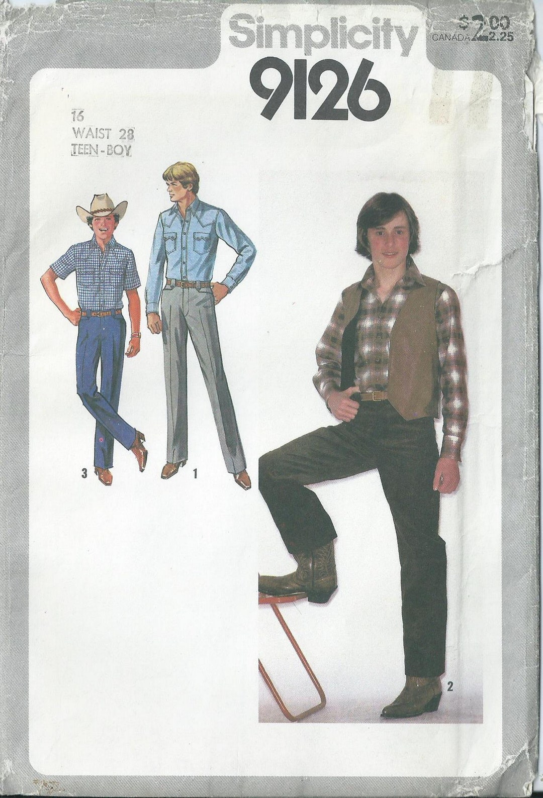 Sz - 16 - Teen - Boy VTG Simplicity 9126 - Teen - Boys' Shirt,pants and ...