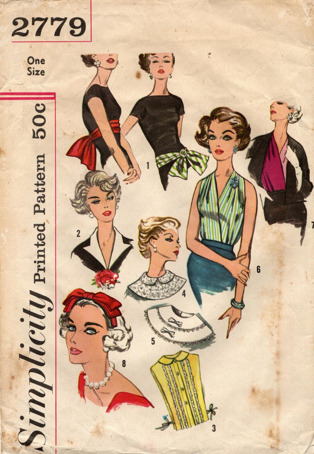 Simplicity 2779 Sewing Pattern - One Size - Vintage 50's Ladies ...