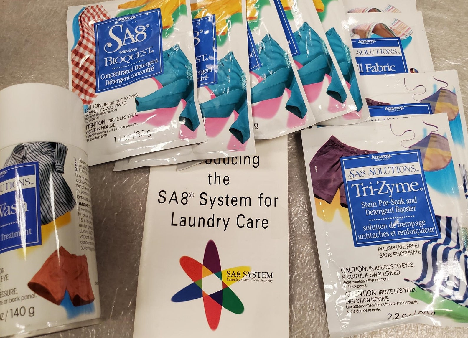 Vtg Amway SA8 Laundry Care System - Trial Pack - Concentrated Detergent ...