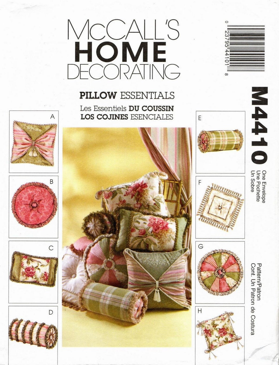 Mccall's Crafts Pattern M4410 Sewing Pattern Pillow Essentials in 8 ...