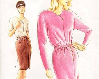 1980s 90s Vintage Vogue Wrap Dress Sewing Pattern Flared - Etsy