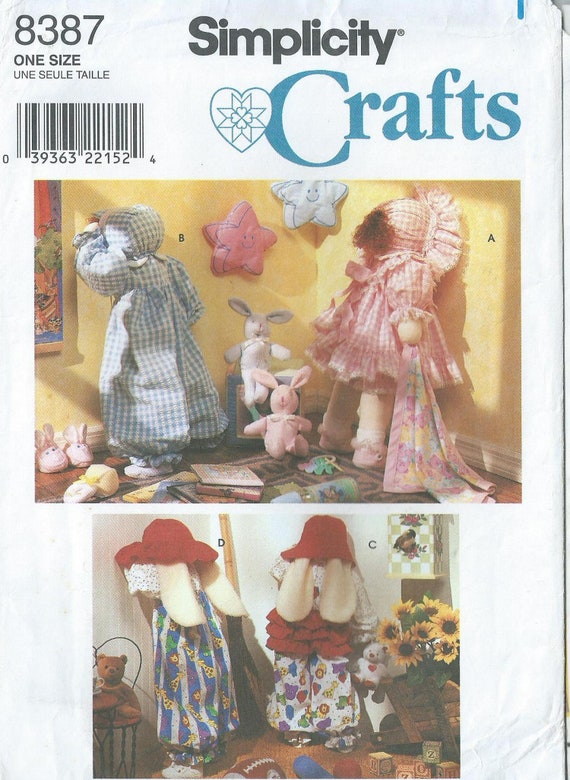 VTG Simplicity Craft Sewing Pattern 8387 Stuffed Dolls and - Etsy