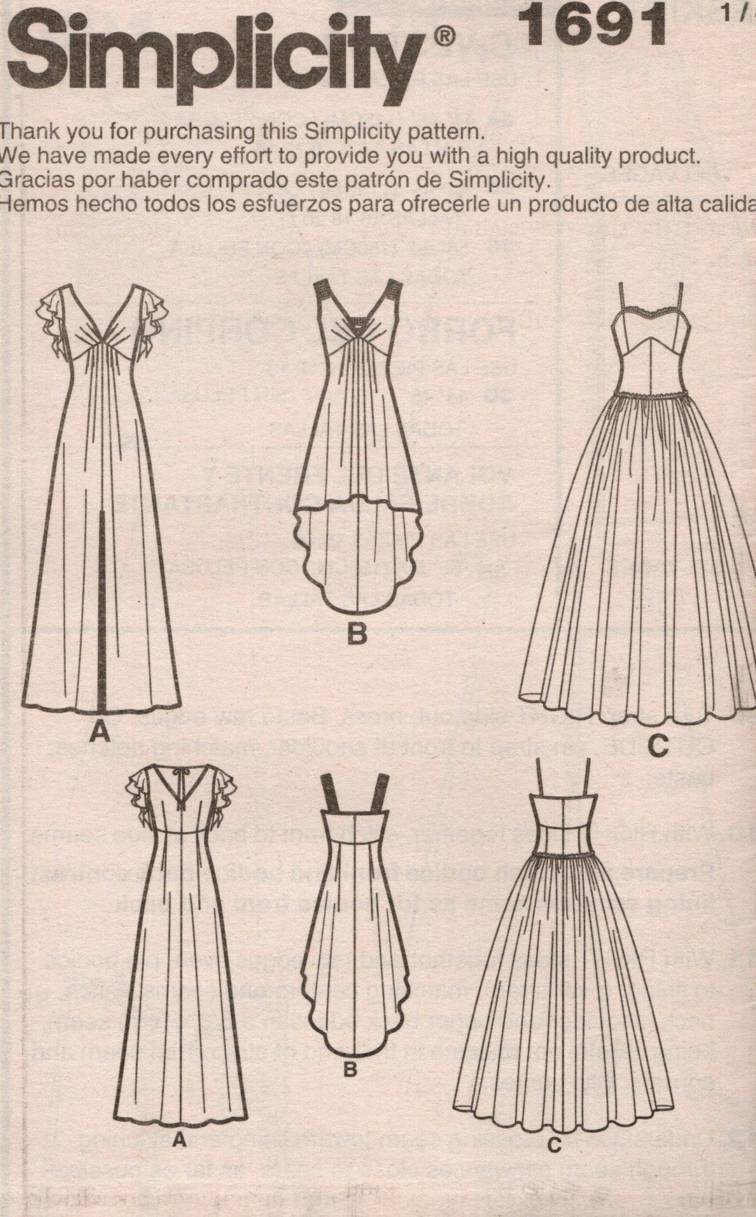 Simplicity 1691 Sewing Pattern - Size - 4 Thur 12 - SUEDE Says Flirty ...