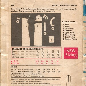 Sz 12 Bust 34 Butterick Sewing Pattern 4871 Misses' Butterick Boutique ...