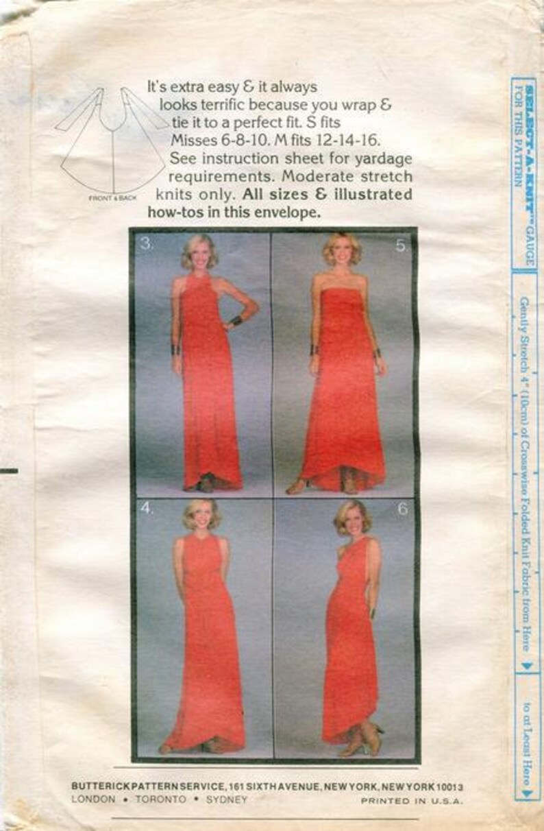 Sz One Size Butterick 5230 the Seven Way Wonder Dress - Etsy