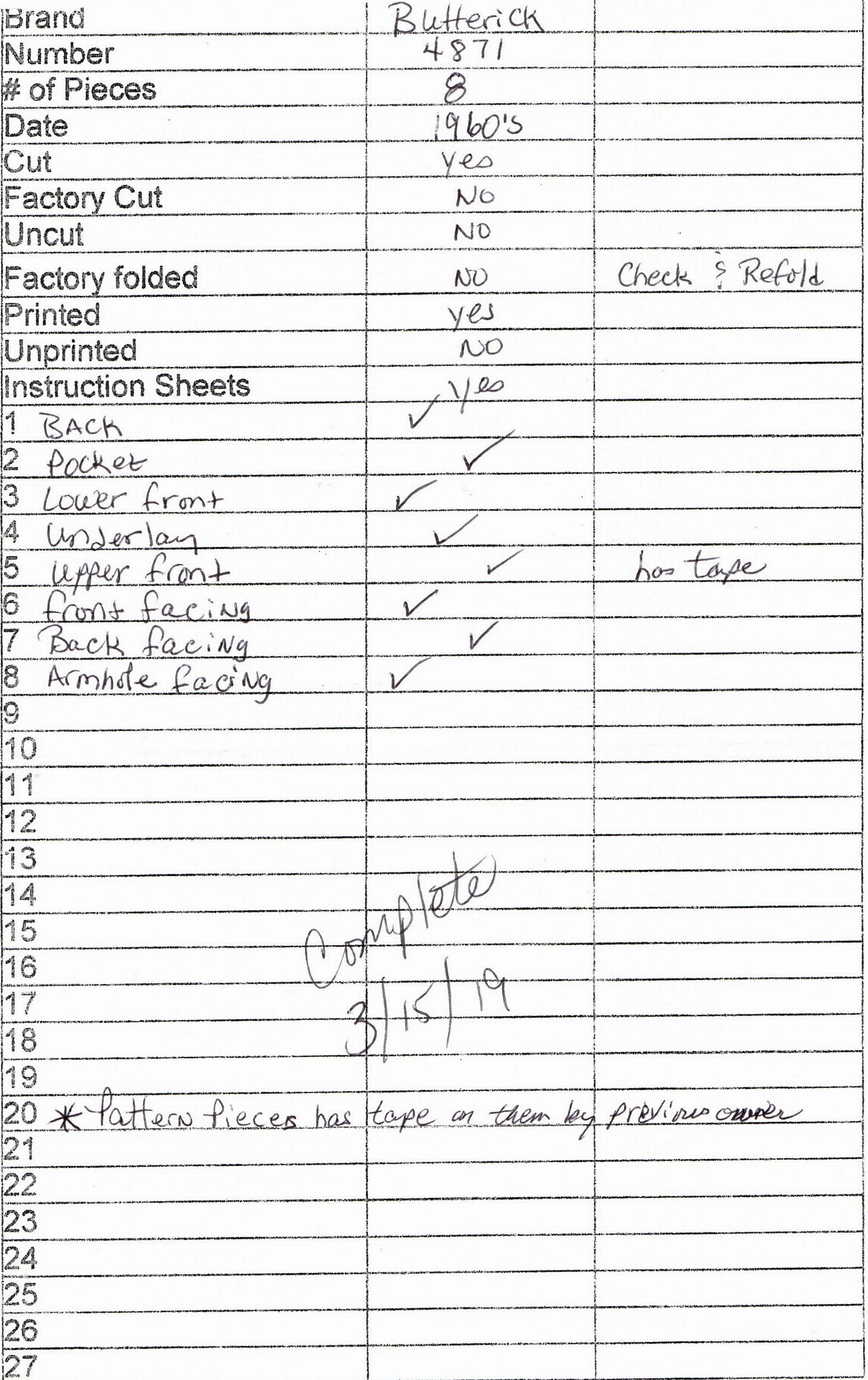 Sz 12 Bust 34 Butterick Sewing Pattern 4871 Misses' Butterick Boutique ...