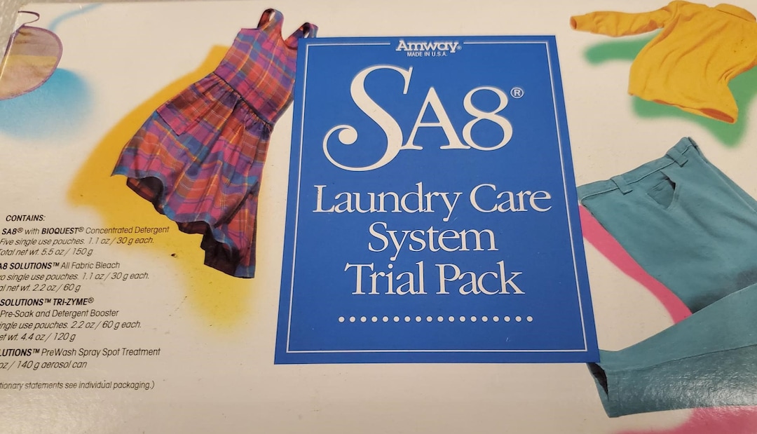 Vtg Amway SA8 Laundry Care System - Trial Pack - Concentrated Detergent ...
