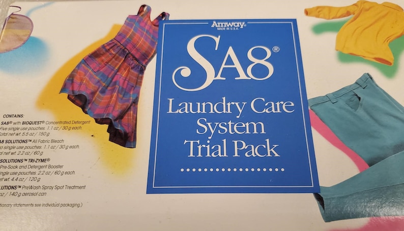 Vtg Amway SA8 Laundry Care System - Trial Pack - Concentrated Detergent ...